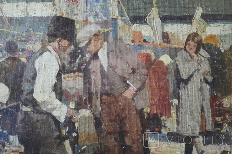 Картина олія "Міський ринок" автор Ф.Мрожек (F.Mrozek) 1928 30.5Х24.5 ...