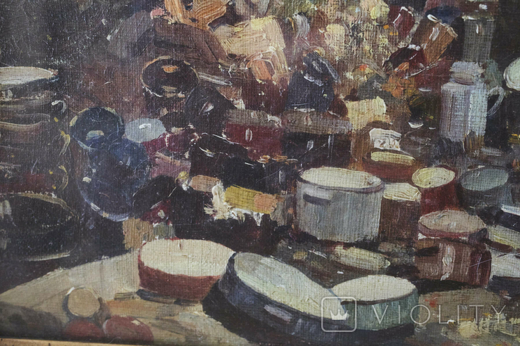 Картина олія "Міський ринок" автор Ф.Мрожек (F.Mrozek) 1928 30.5Х24.5 ...