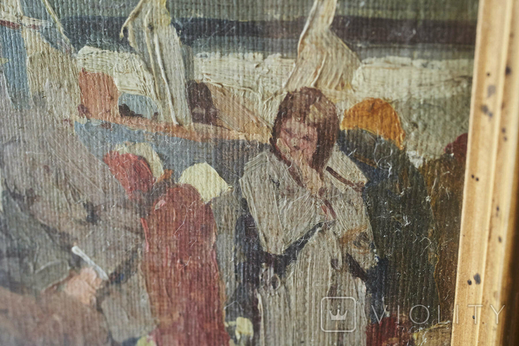 Картина олія "Міський ринок" автор Ф.Мрожек (F.Mrozek) 1928 30.5Х24.5 ...