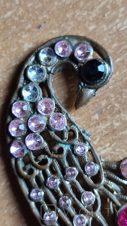 Brooch with stones ,,Firebird,,(pin nuance) - «VIOLITY»