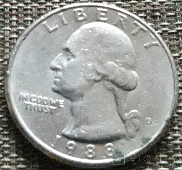 25 центів США 1988 D quarter dollar USA - «VIOLITY»