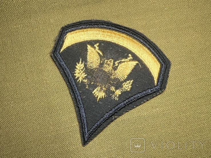 US ARMY Enlisted Rank Specialist 5 SPC-5/ 3 inch gold on green m/e ...