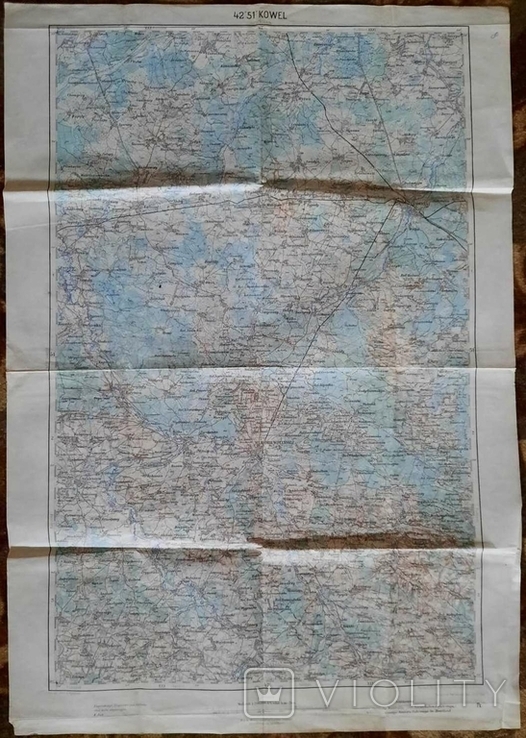 Німецька військова мапа Ковель. (Kowel). 1 Світова війна. 1915 р ...